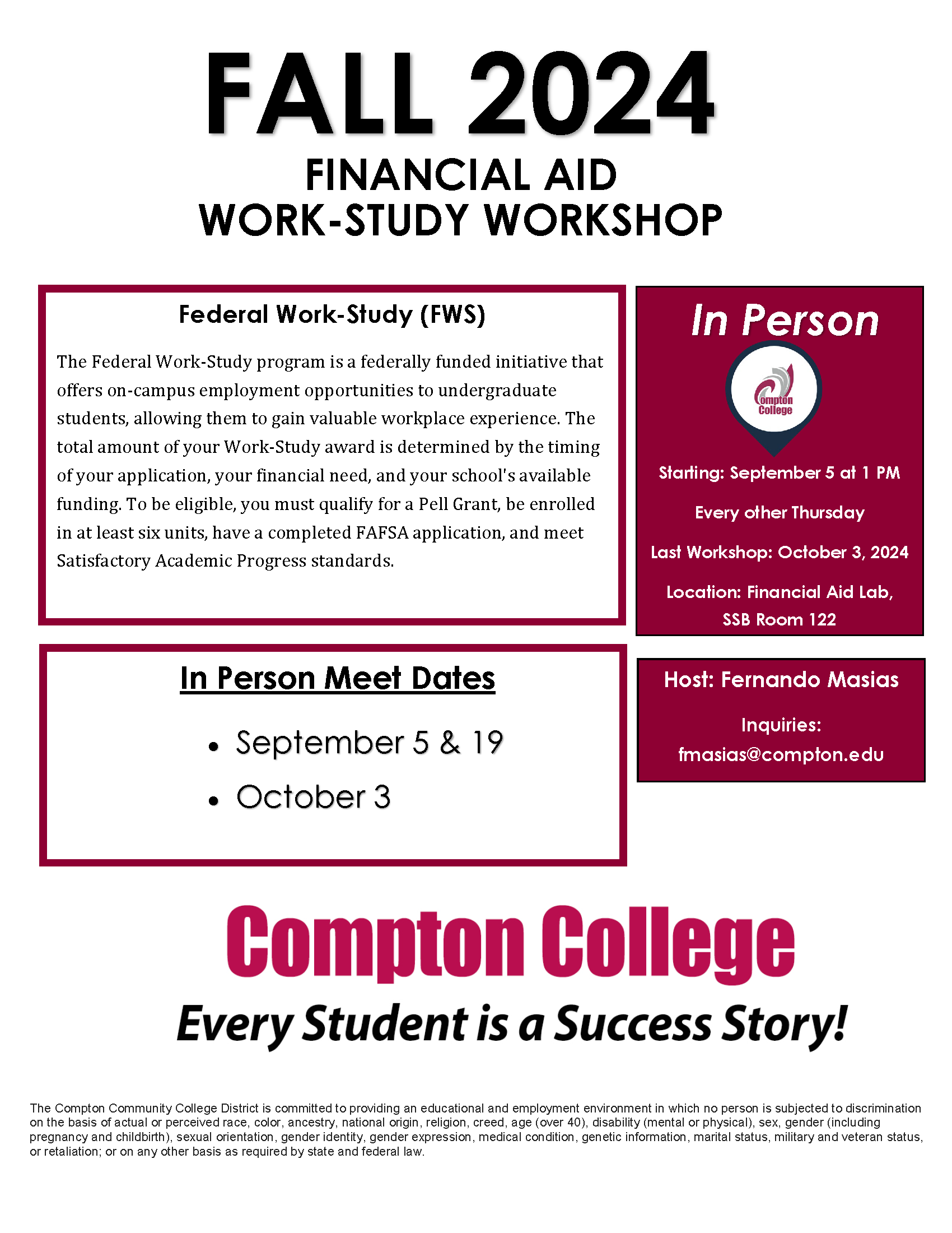 Financial Aid Workshops
